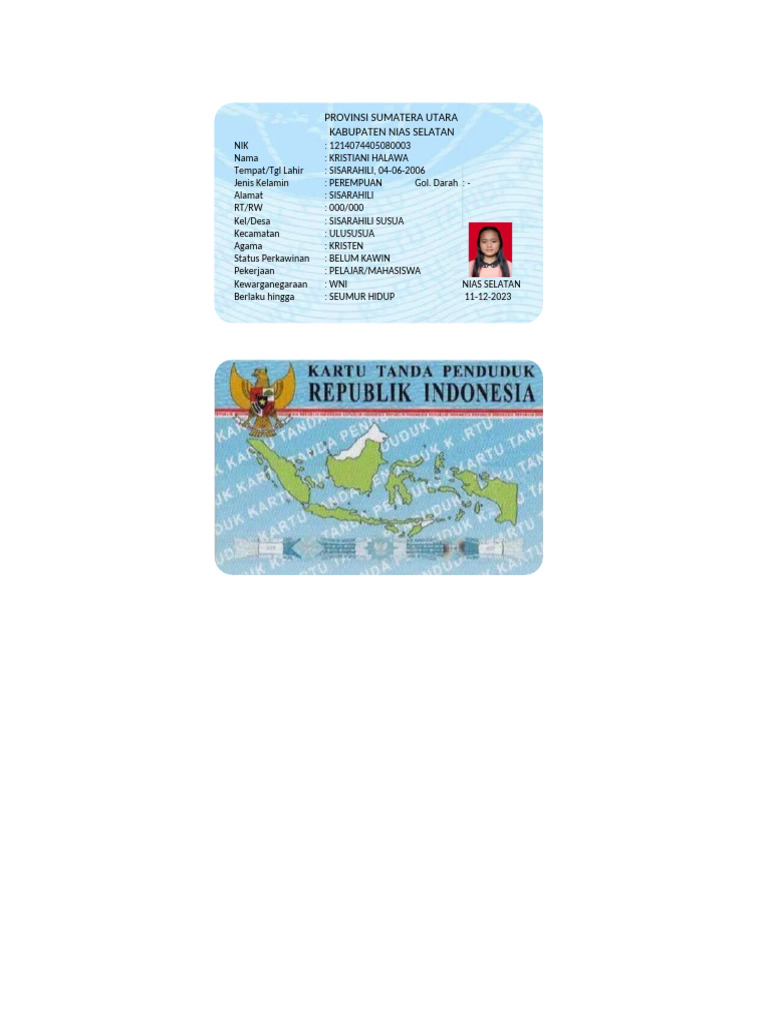Contoh KTP Agama Kristen Nias Selatan | PDF