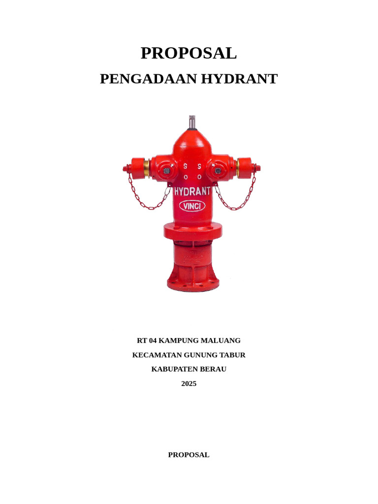Proposal Permohonan Hydrant Pillar | PDF