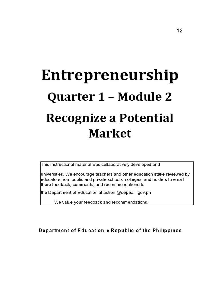 Entrepreneurship Module 2 | PDF | Entrepreneurship | Business