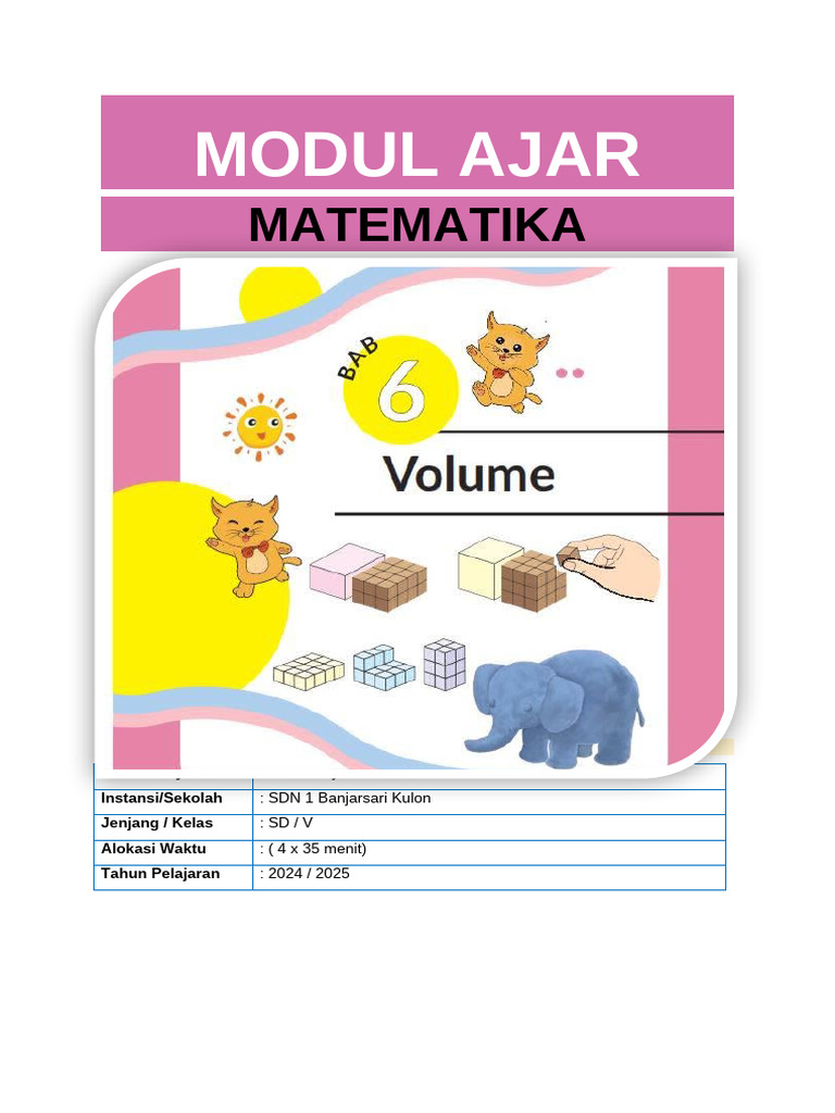 Modul Ajar MTK Kelas 5 - BAB 6 | PDF