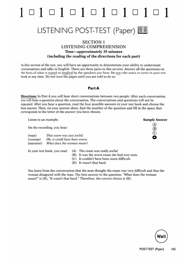 TOEFL Post Test 2425 | PDF
