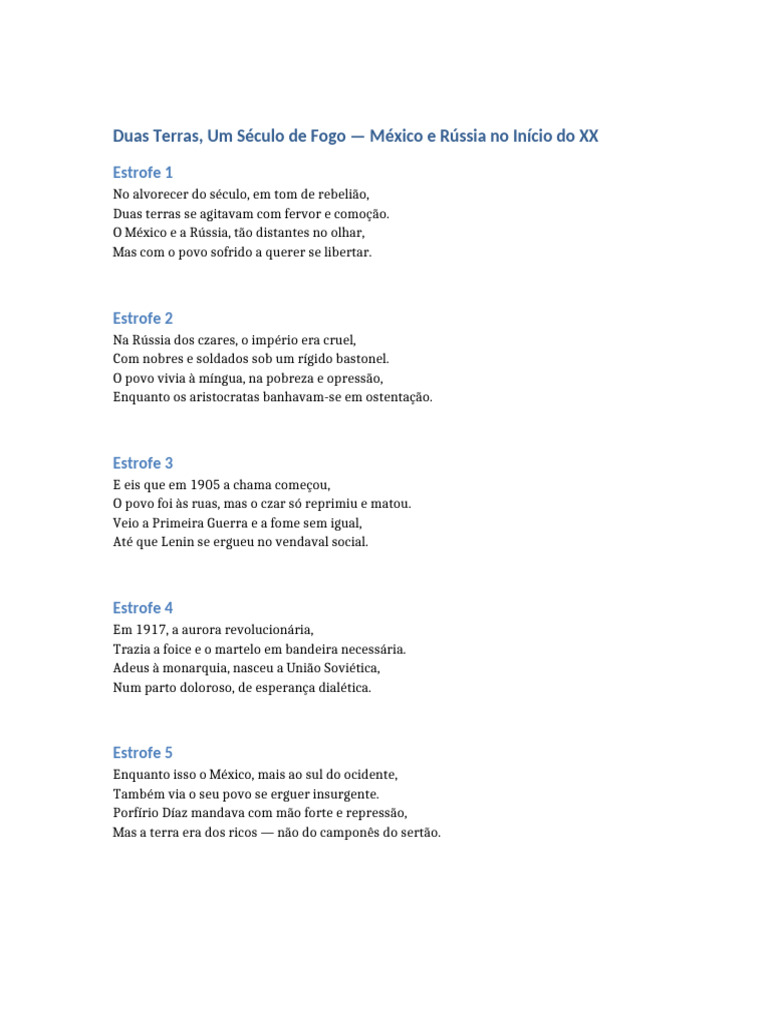 Revoluções no México e Rússia no Século XX | PDF