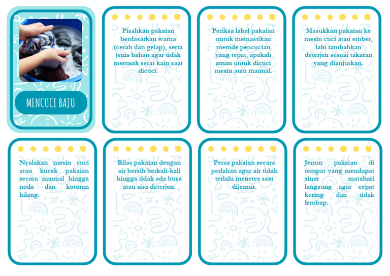 Mindfulness Educational Flashcards in Blue Illustrative Style | PDF