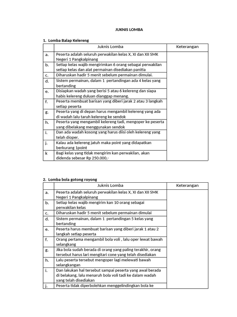 Juknis Lomba Semarak Skansa Merdeka | PDF