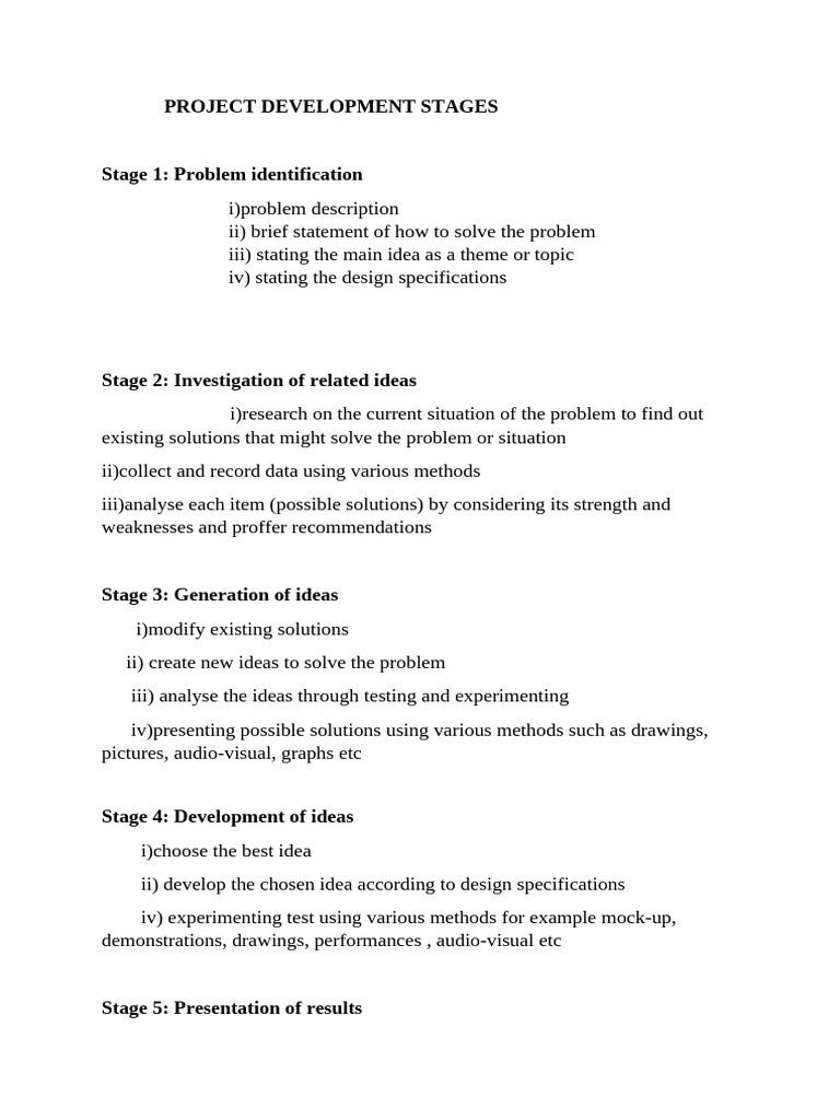 Project Development Stages | PDF