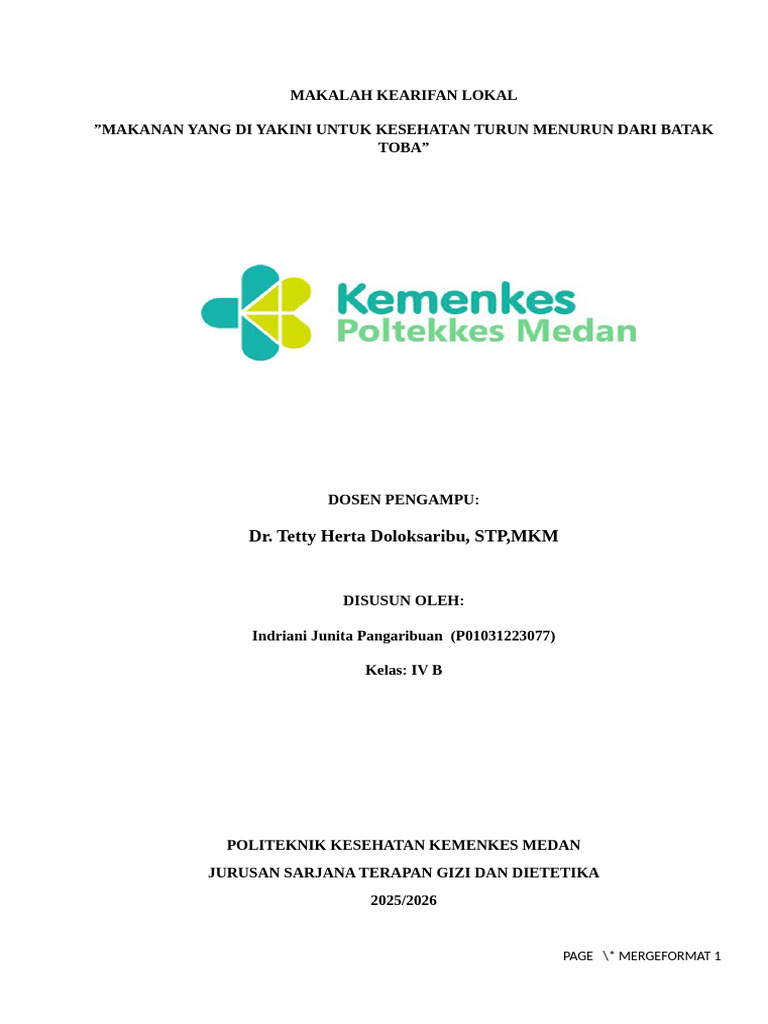 Batak Toba (Indri) | PDF