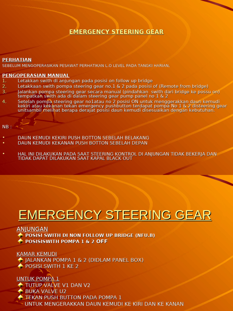 Emergency Steering Gear | PDF