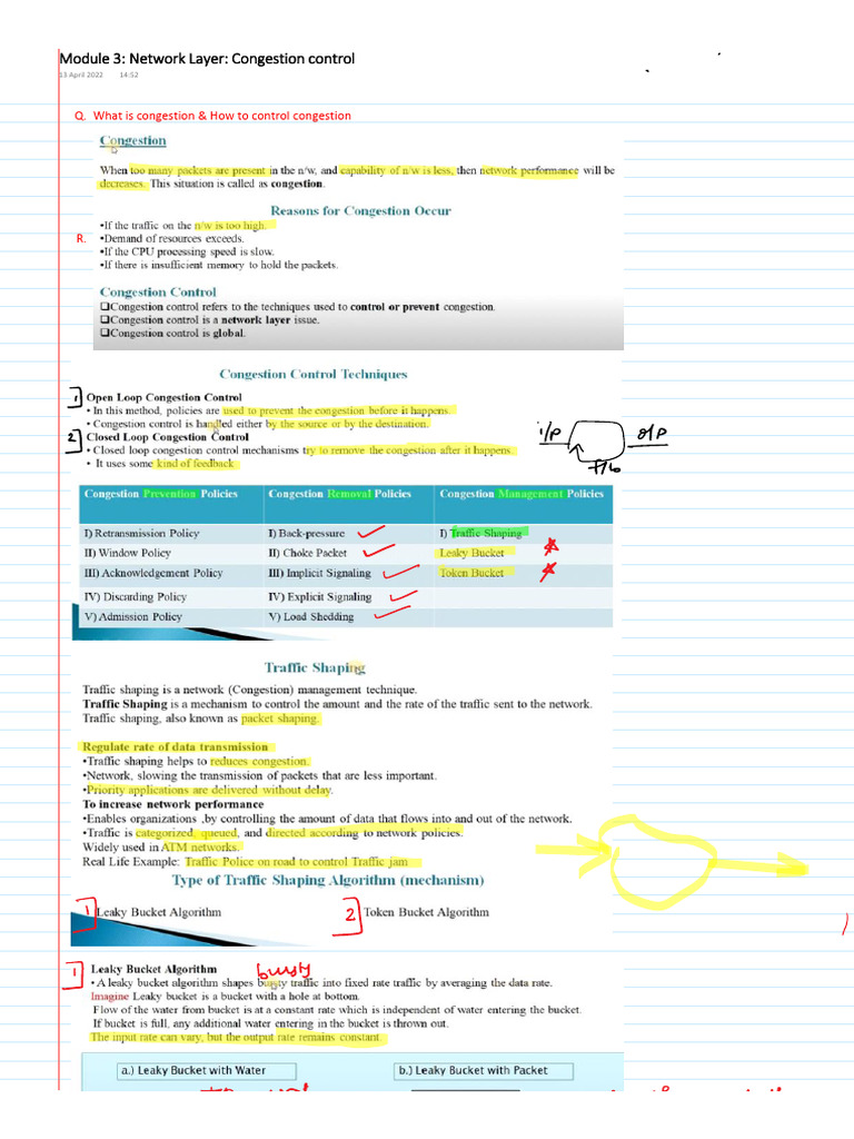 2 - Module 4 Network Layer Congestion Control-1 | PDF