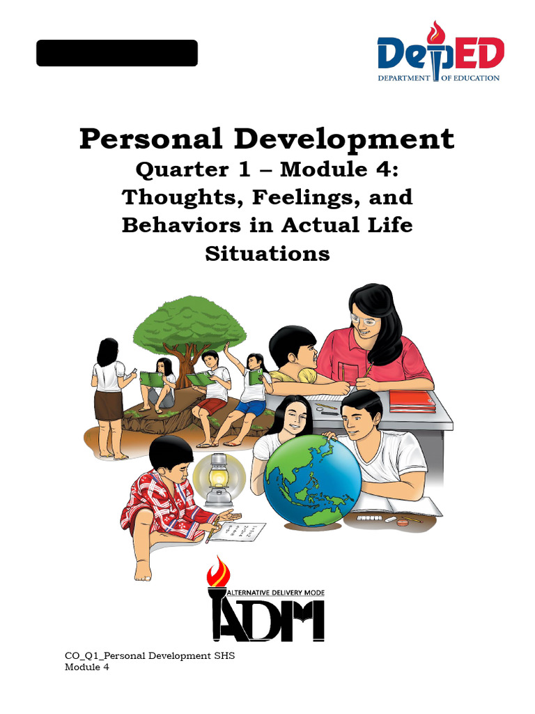 Soc Sci 03_PerDev_Q1 Mod 4_Thoughts, Feelings, and Behaviors | PDF | Feeling | Thought