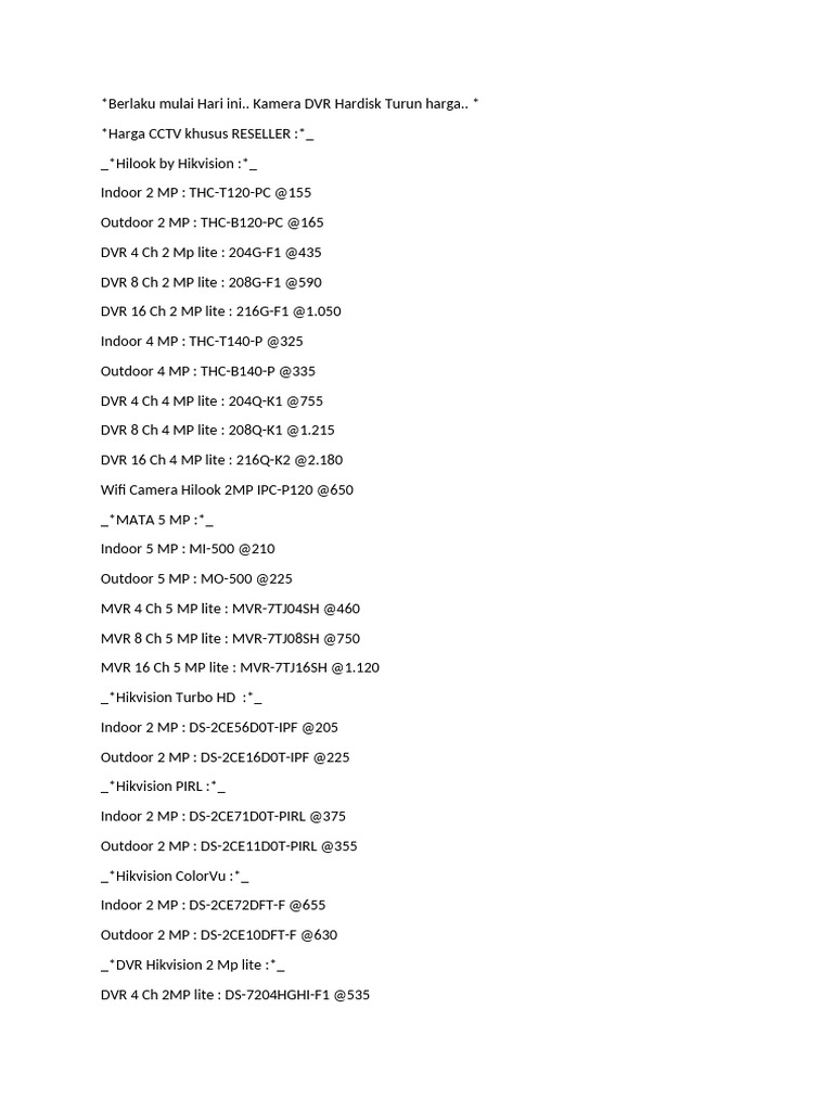 Dokumen Sparepart CCTV | PDF | Electrónica