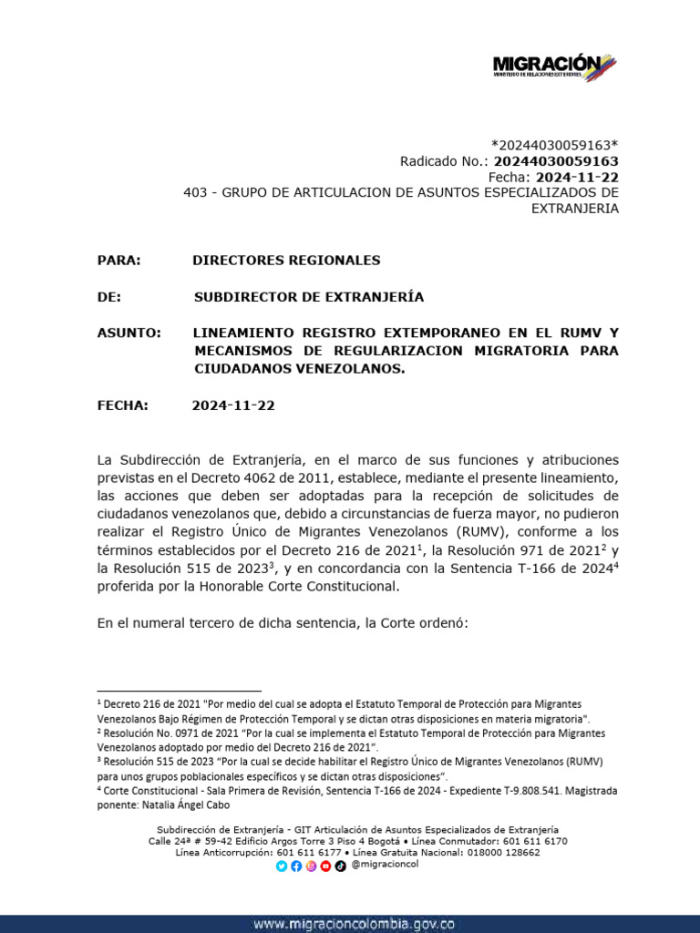 Lineamientos para Registro Extemporáneo RUMV | PDF