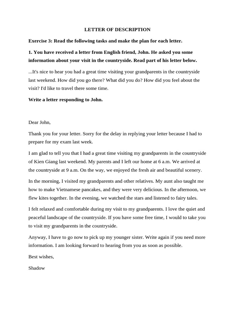 Hoa-Letter of Description | PDF