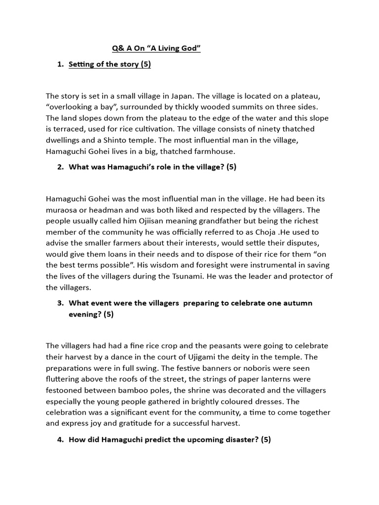 The Living God.... Q & A (Final) | PDF