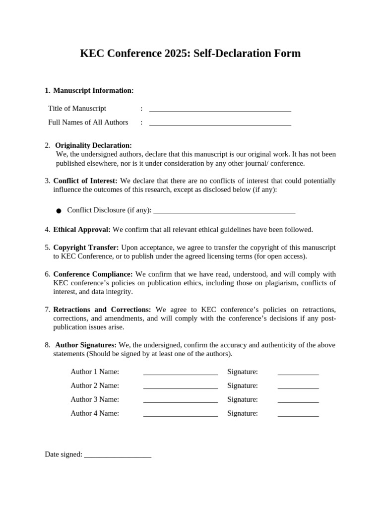 Self Declaration Form | PDF