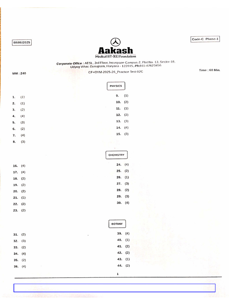 PT-02 (C) OYM (P1) Solution | PDF