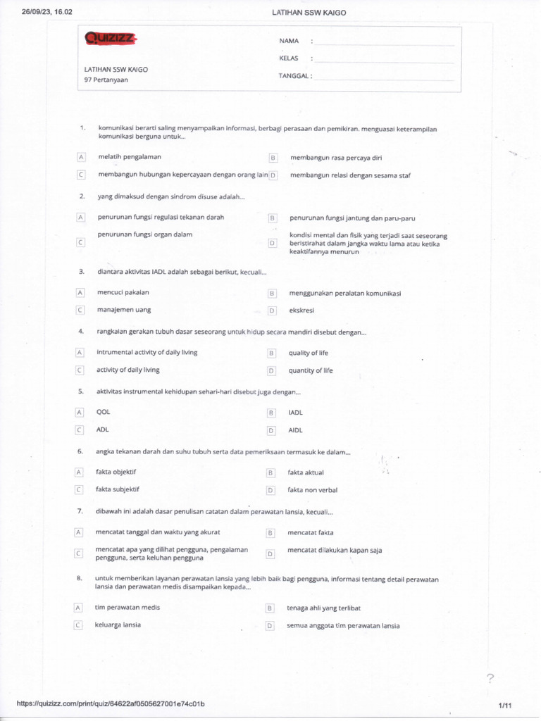 Soal Kaigo 97 Soal Full | PDF