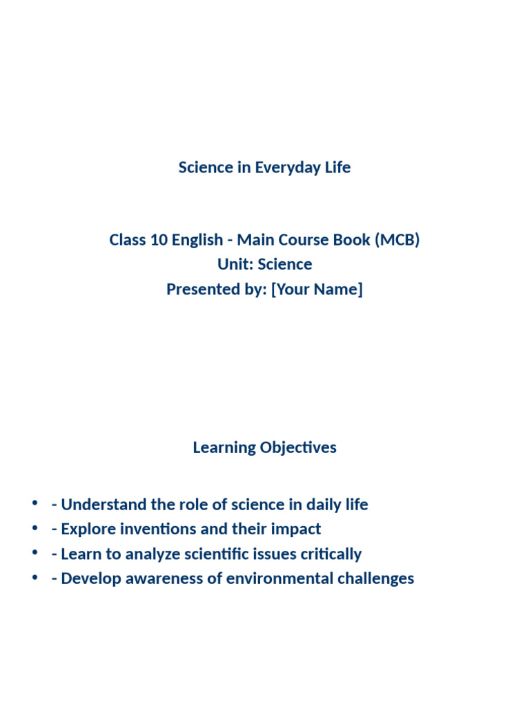 Class 10 MCB Science Enhanced | PDF