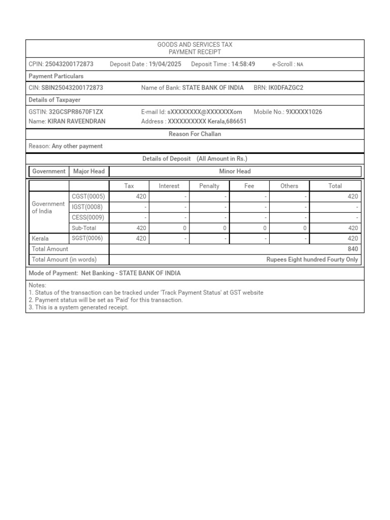 GST-Challan Receipt | PDF