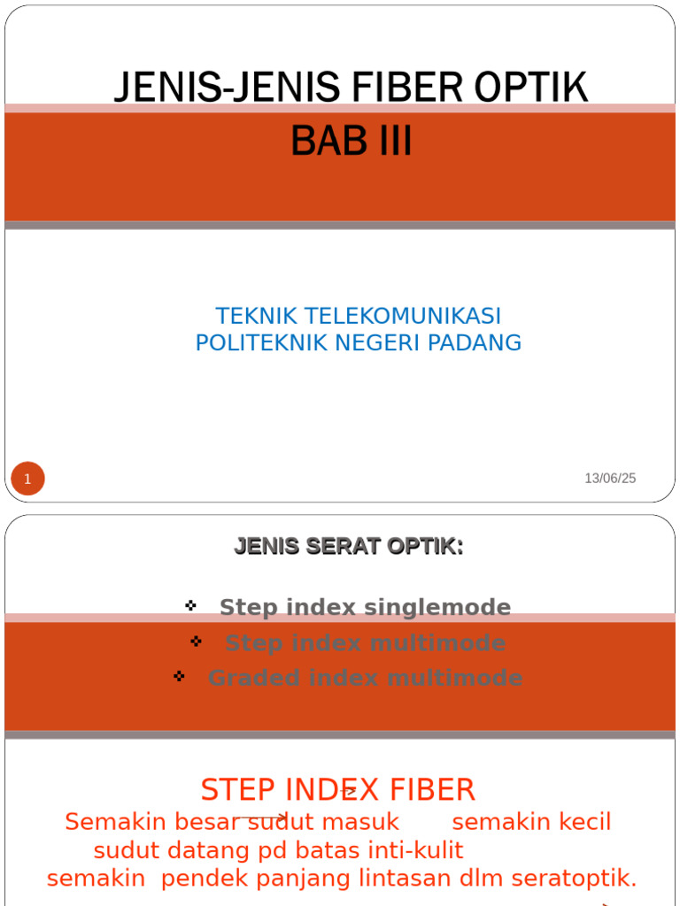 Bab III. Jenis Fiber Optik | PDF
