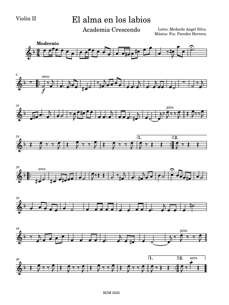 El Alma en Los Labios-Violin II | PDF