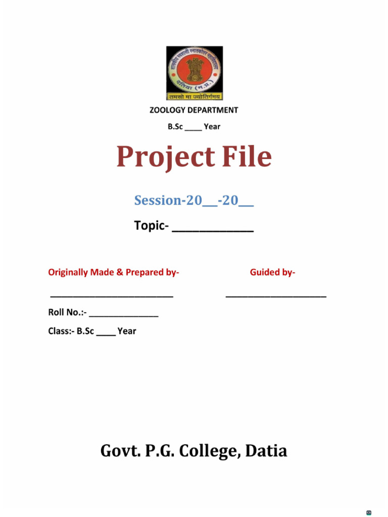 Project Front Pages For BSC | PDF