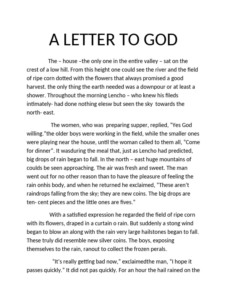 A Letter To God | PDF