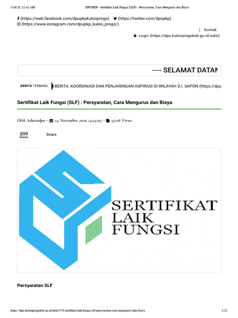 Panduan Mengurus Sertifikat Laik Fungsi | PDF