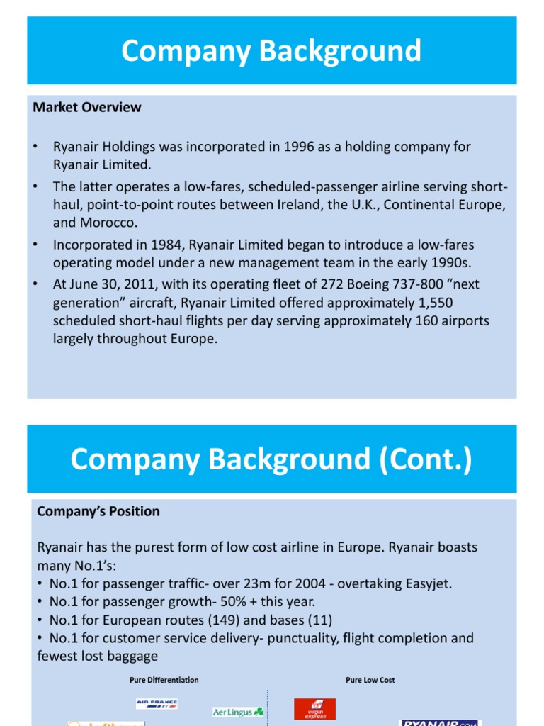 Company Background | PDF | Airlines | Aviation