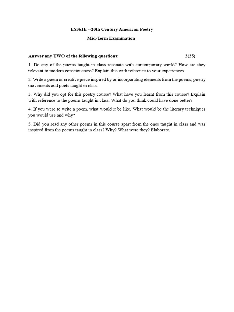 ES361E End Sem Question Paper | PDF