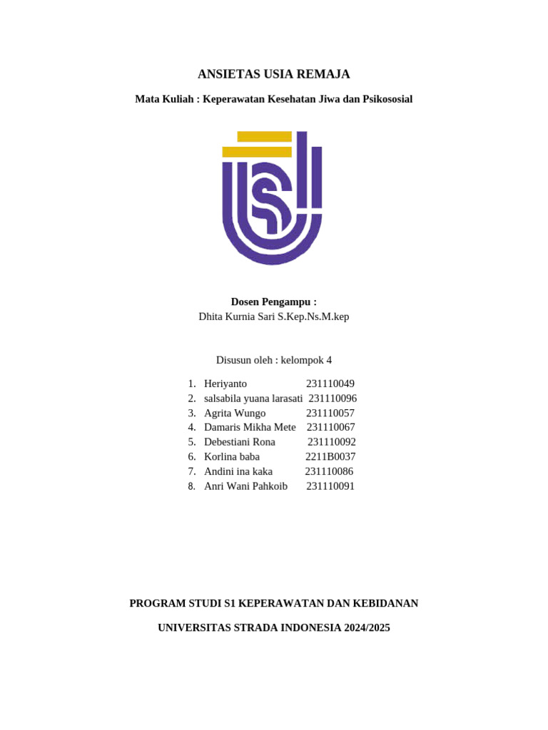 Ansietas Remaja: Gejala dan Penanganan | PDF