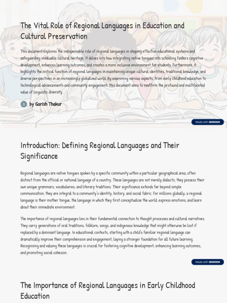 Regional Languages in Education and Culture | PDF | Multilingualism ...