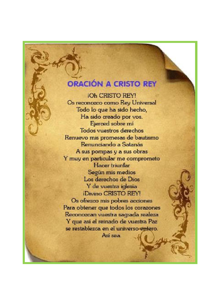 Oracion Al Cristo Rey | PDF
