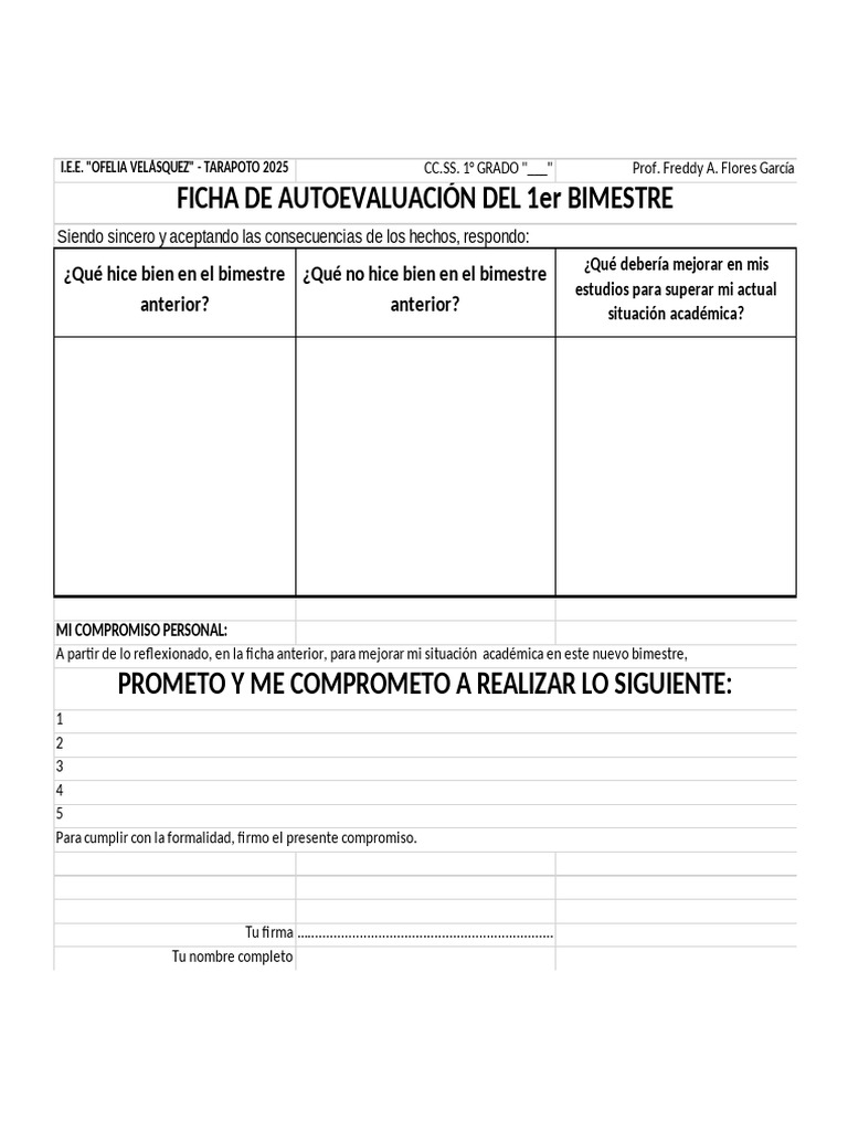 Ficha de autoevaluación | PDF