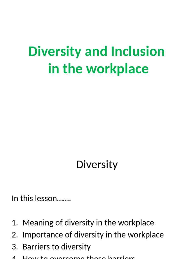 Diversity and Inclusion | PDF | Diversity (Business) | Change Management
