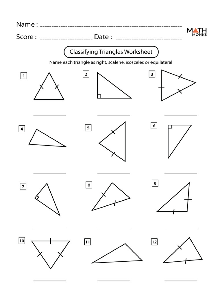 Classifying Triangles Worksheet | PDF