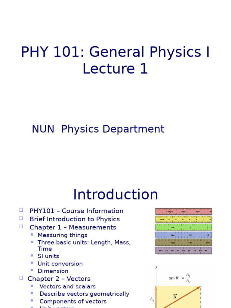 Phys 101 - Lecture 1, 2 and 3 | PDF | Euclidean Vector | Velocity