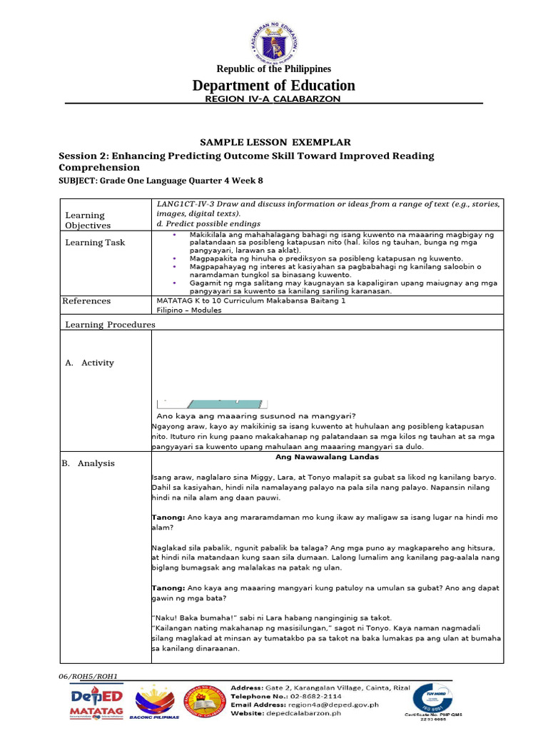Mam Asi Lesson Exemplar Template - Module 1 Session 2 | PDF