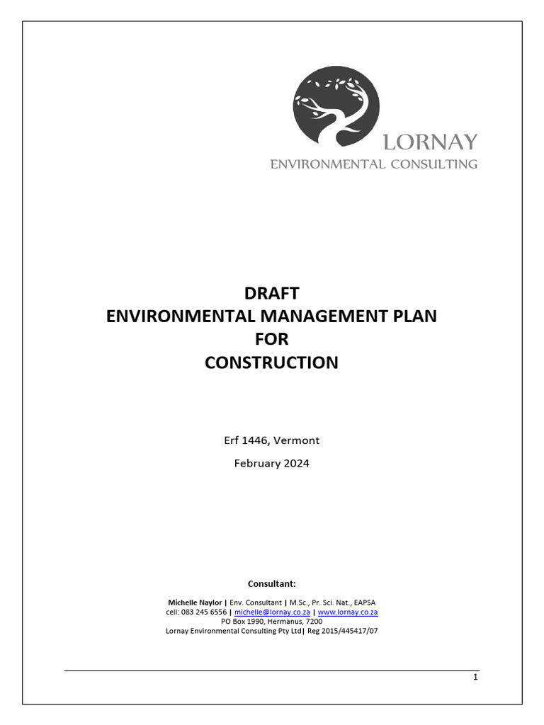 Environmental Management Plan for Vermont Construction | PDF ...