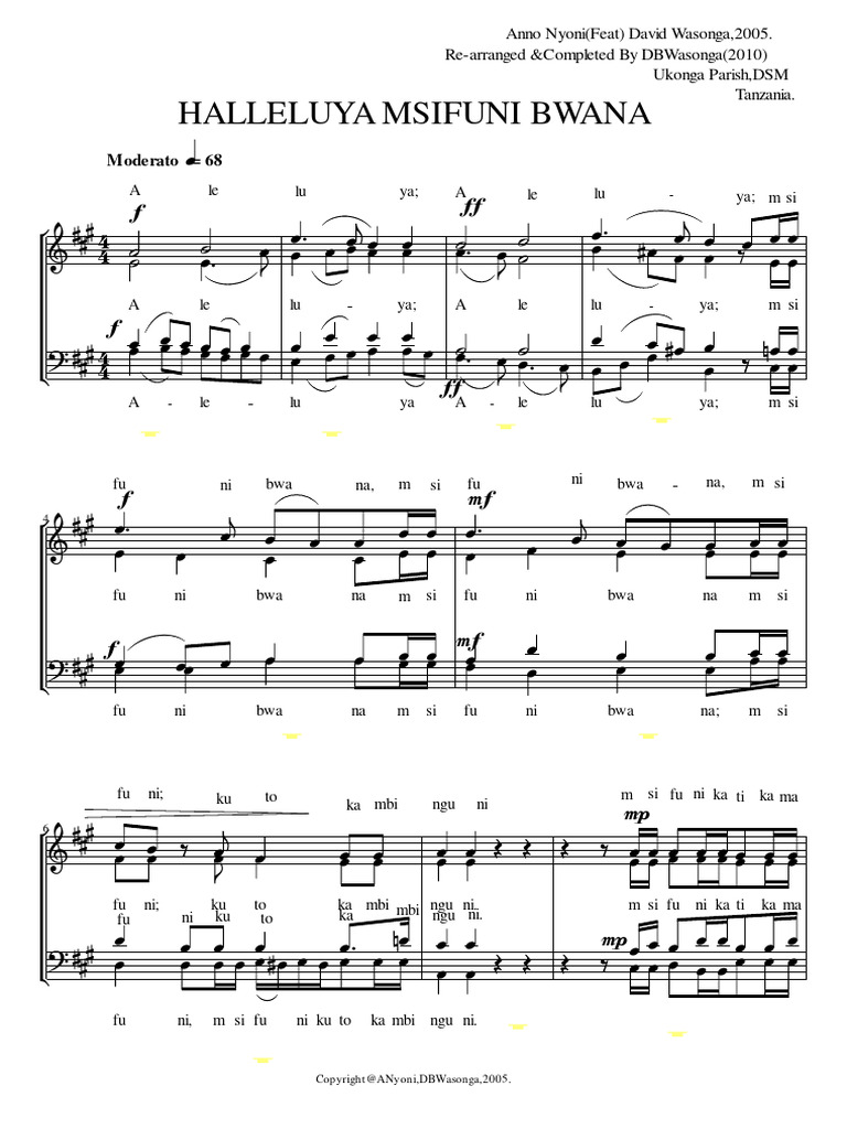 36e2c Halleluya Msifuni Bwana Nyoni Wasonga 2005 PDF | PDF