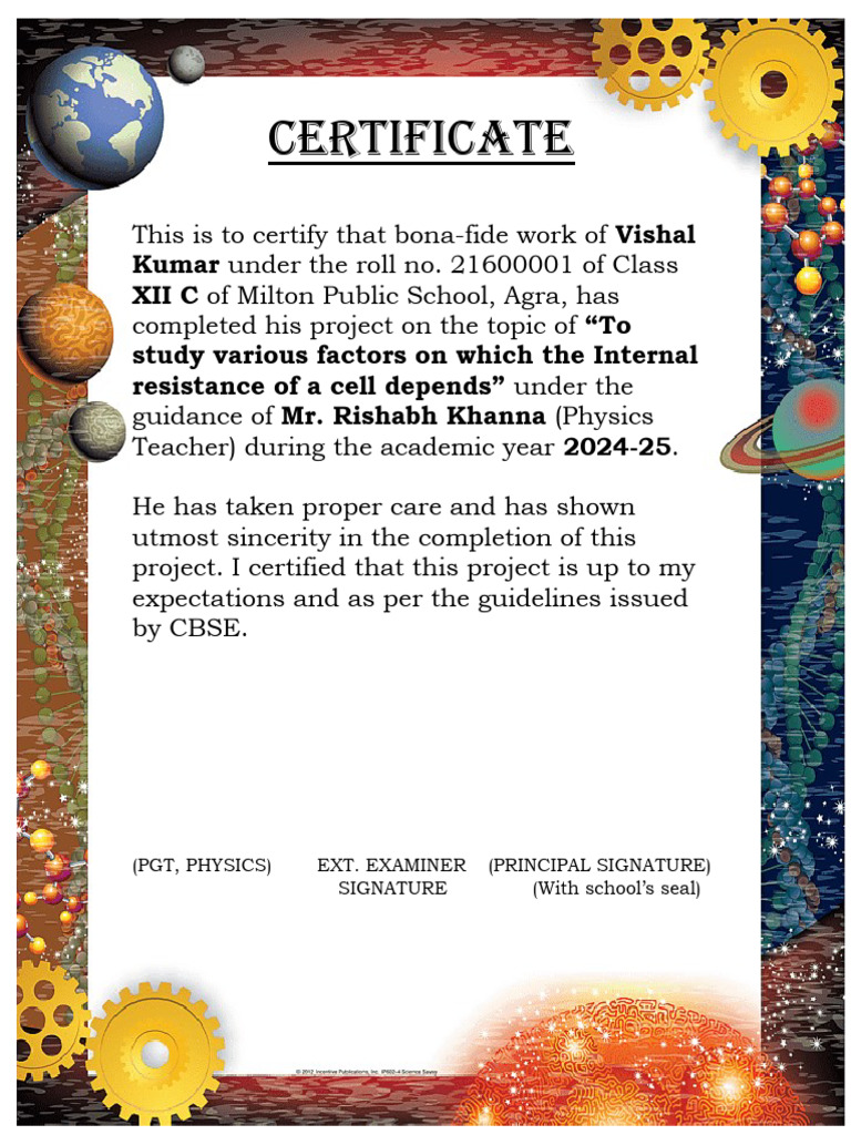 Certificate of Project Completion | PDF