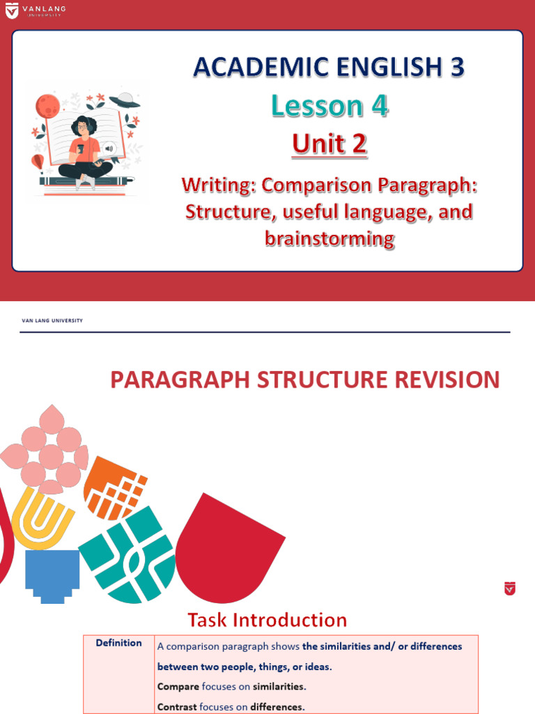 In-Class AVTC3 - Lesson 4 - Unit 2 - Writing - Comparison Paragraph ...