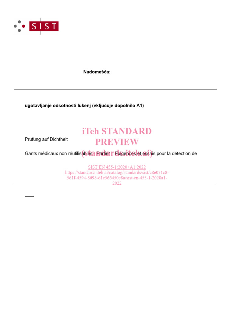 Sist en 455 1 2020 A1 2022 | PDF | Medical Device