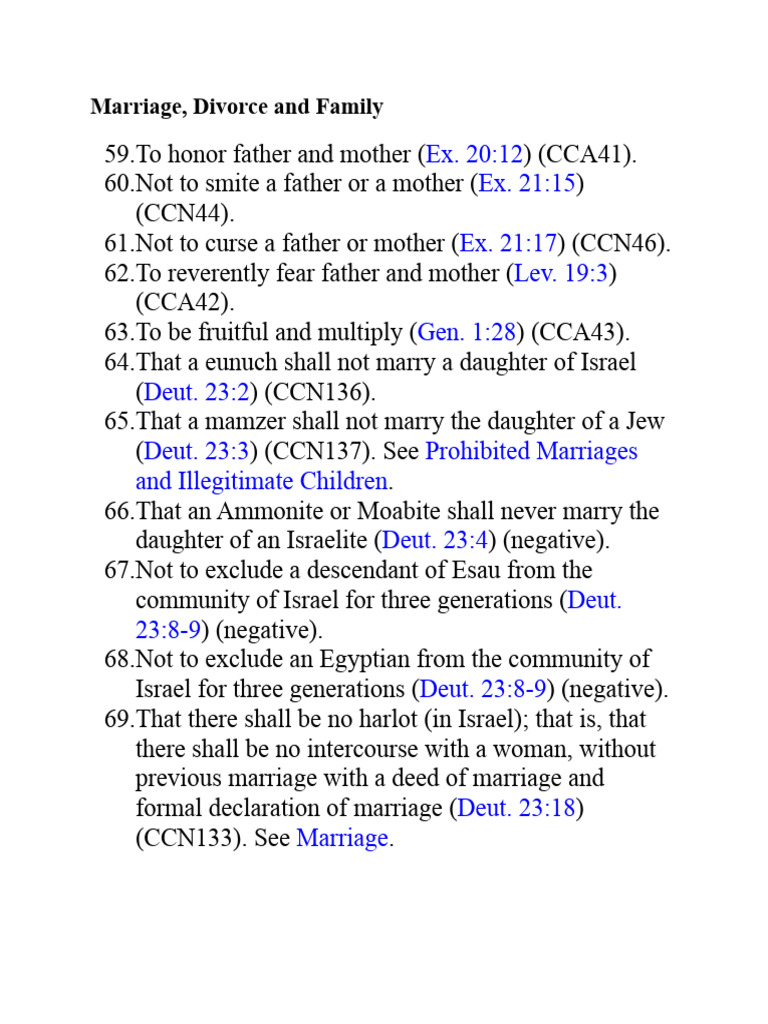 Old Testament Marriage Laws Explained | PDF | Marriage | Wife