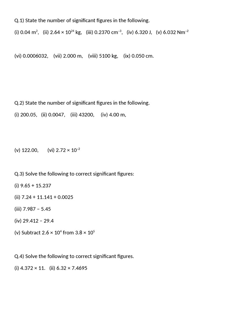 Unit and Dimensions Worksheet (By Vikas Patidar Sir) | PDF | Angle ...