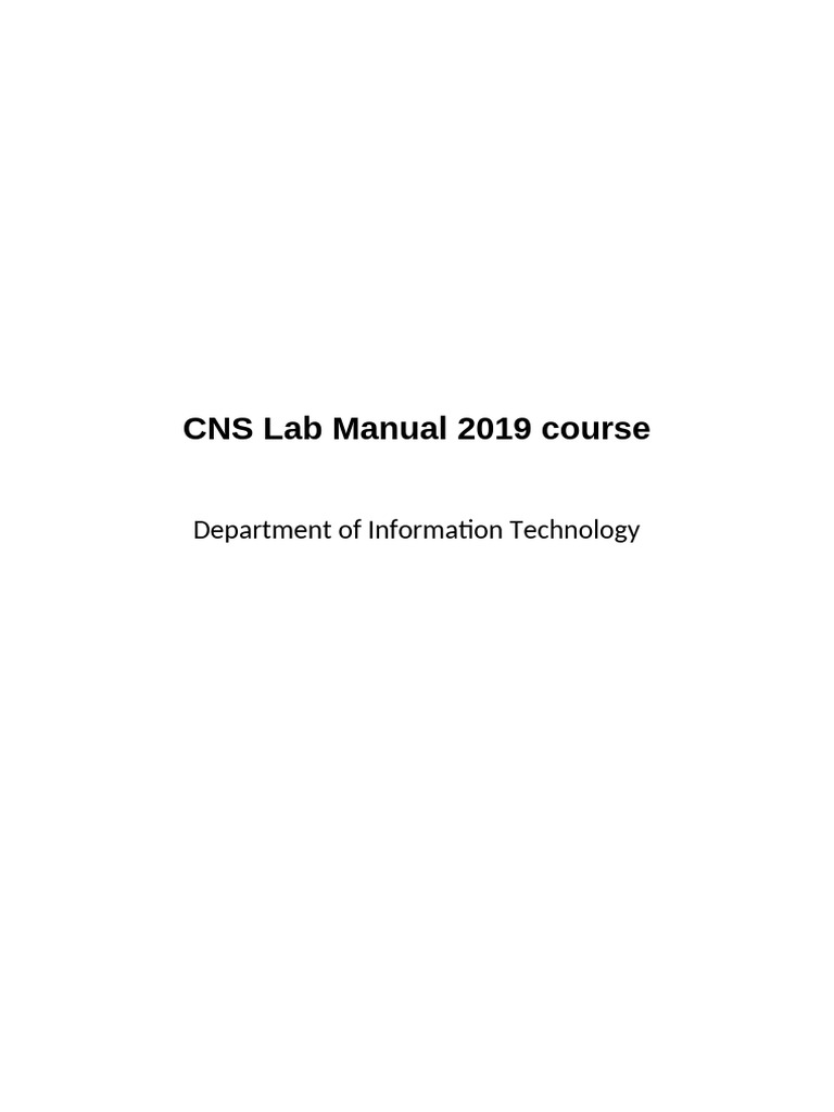 CNS Lab Manual | PDF | Ip Address | Routing