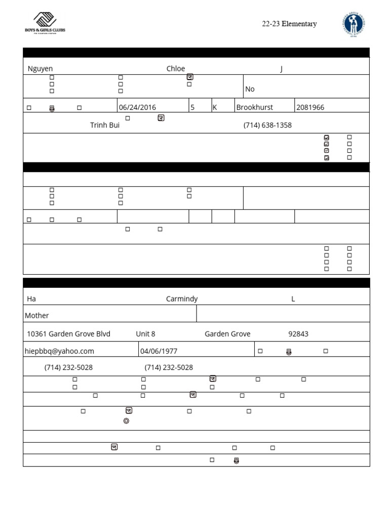 2022 BGCGG Registration Form Summer | PDF | Individualized Education ...