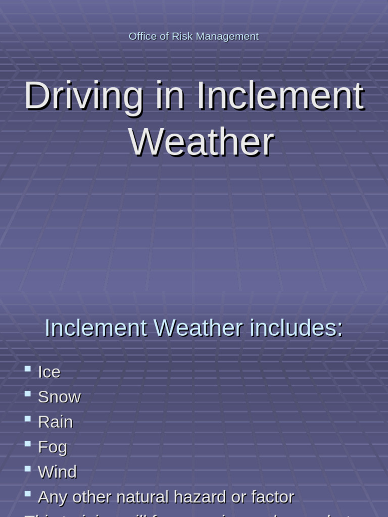 Driving in Inclement Weather | PDF | Snow | Manual Transmission