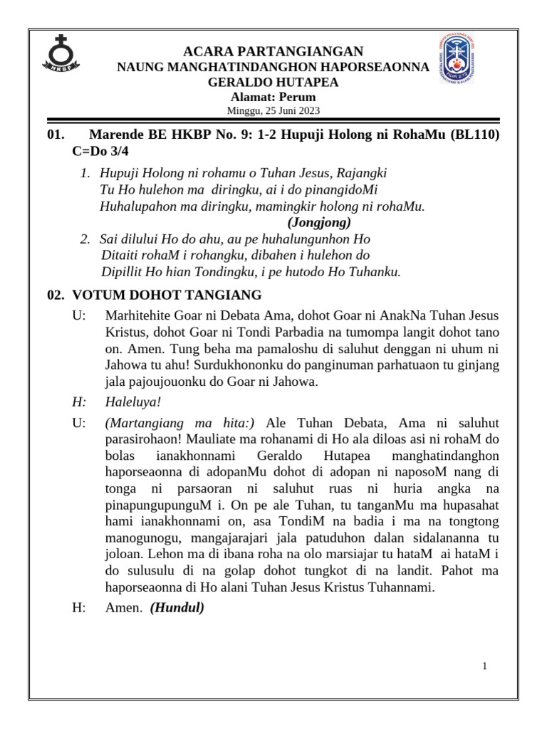 Acara Syukuran Lepas Sidi | PDF