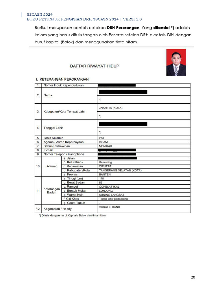 Panduan Pengisian DRH SSCASN 2024 | PDF