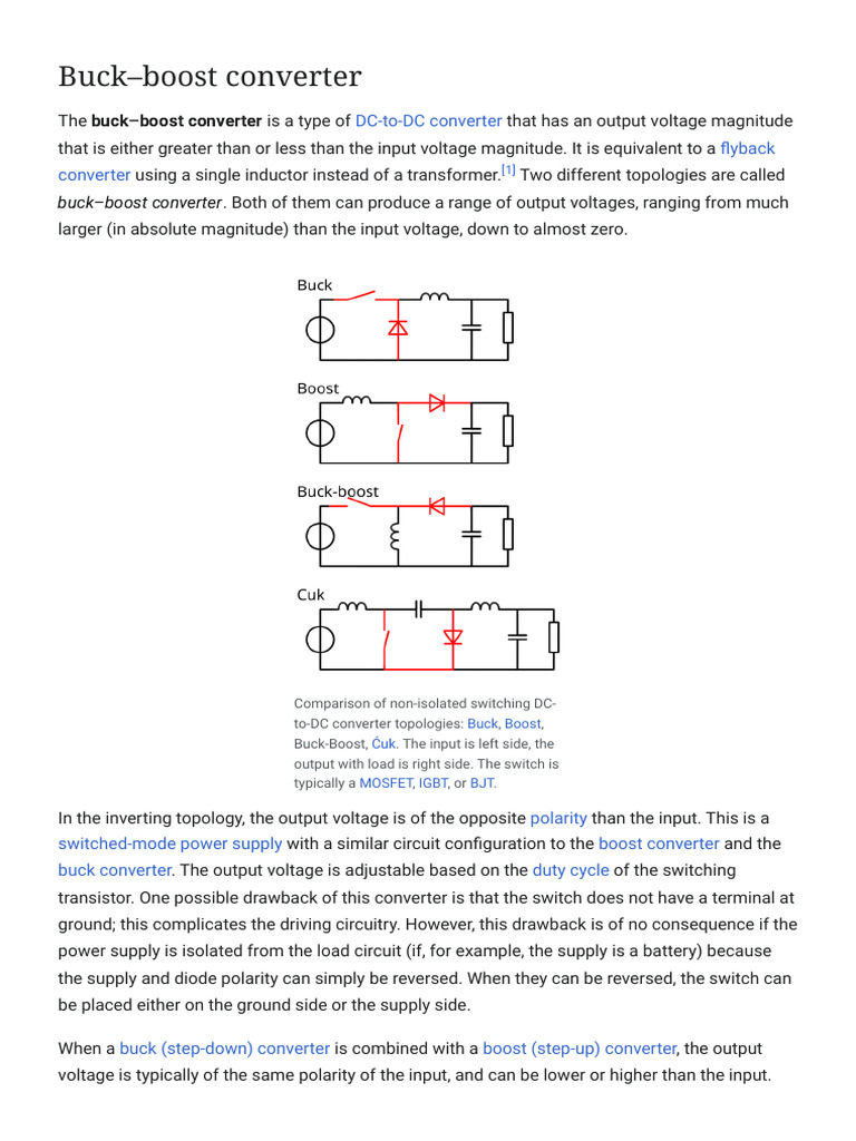 Overview of Buck-Boost Converters | PDF | Electrical Components | Voltage
